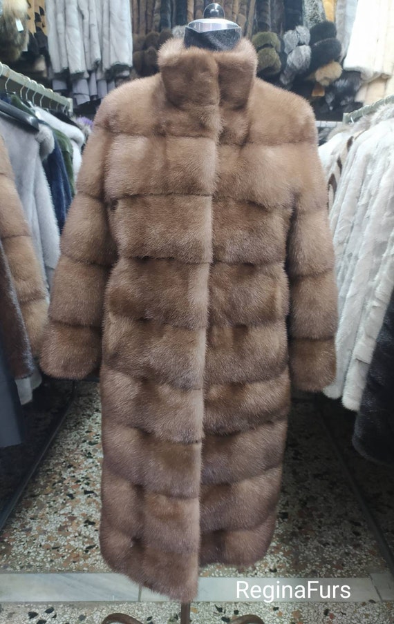 Real Fur Coat/ Genuine Mink Fur Coat/ Full Skinned Mink Fur | Etsy