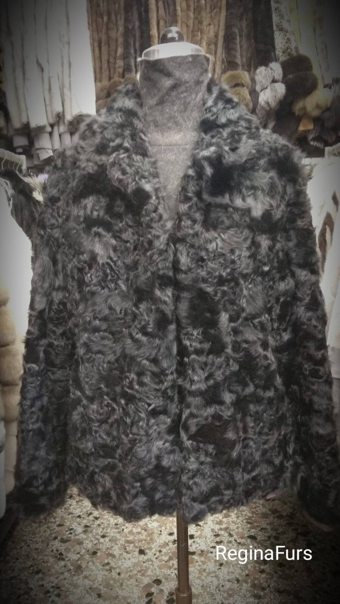 Real Fur Jacket/ Real Goat Fur Jacket/ Black and Brown Color - Etsy