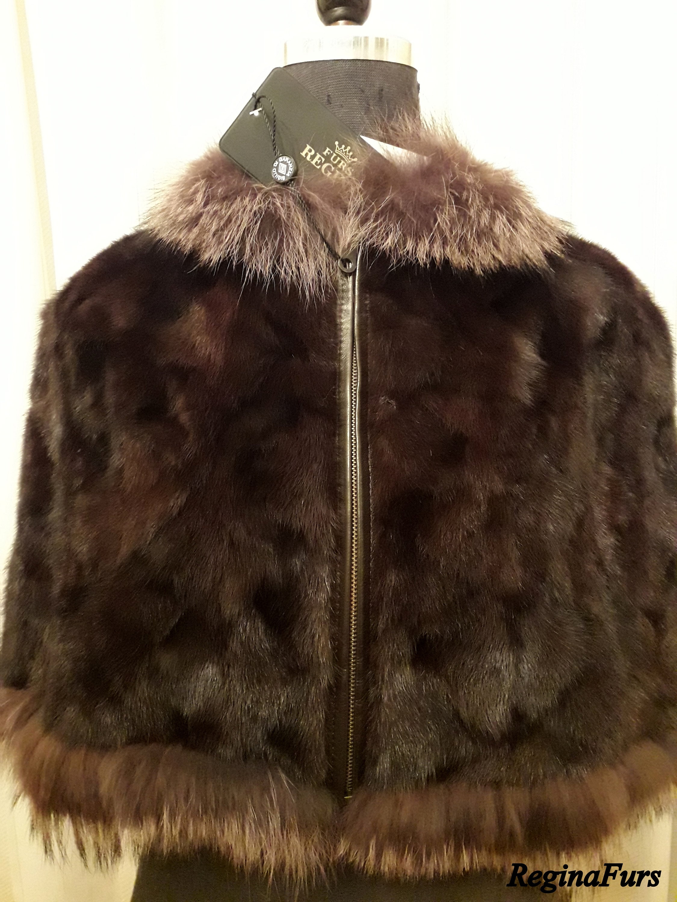 Real Fur/ Fur Cape/ Genuine Mink Fur Cape/ Fur Cape With Real - Etsy