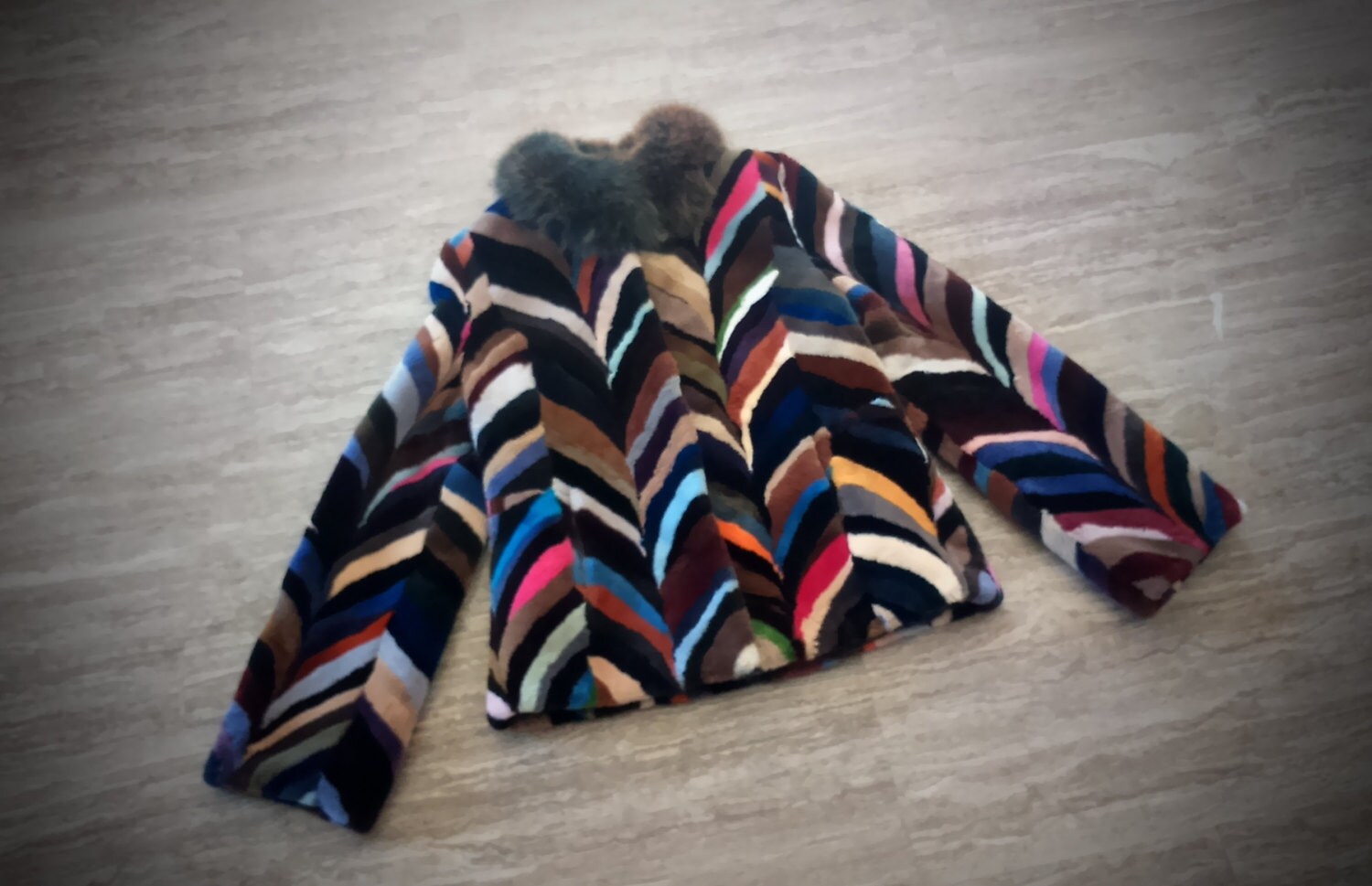 Fur Jacket/ Real fur/Canadian beaver fur with fox collar/ | Etsy