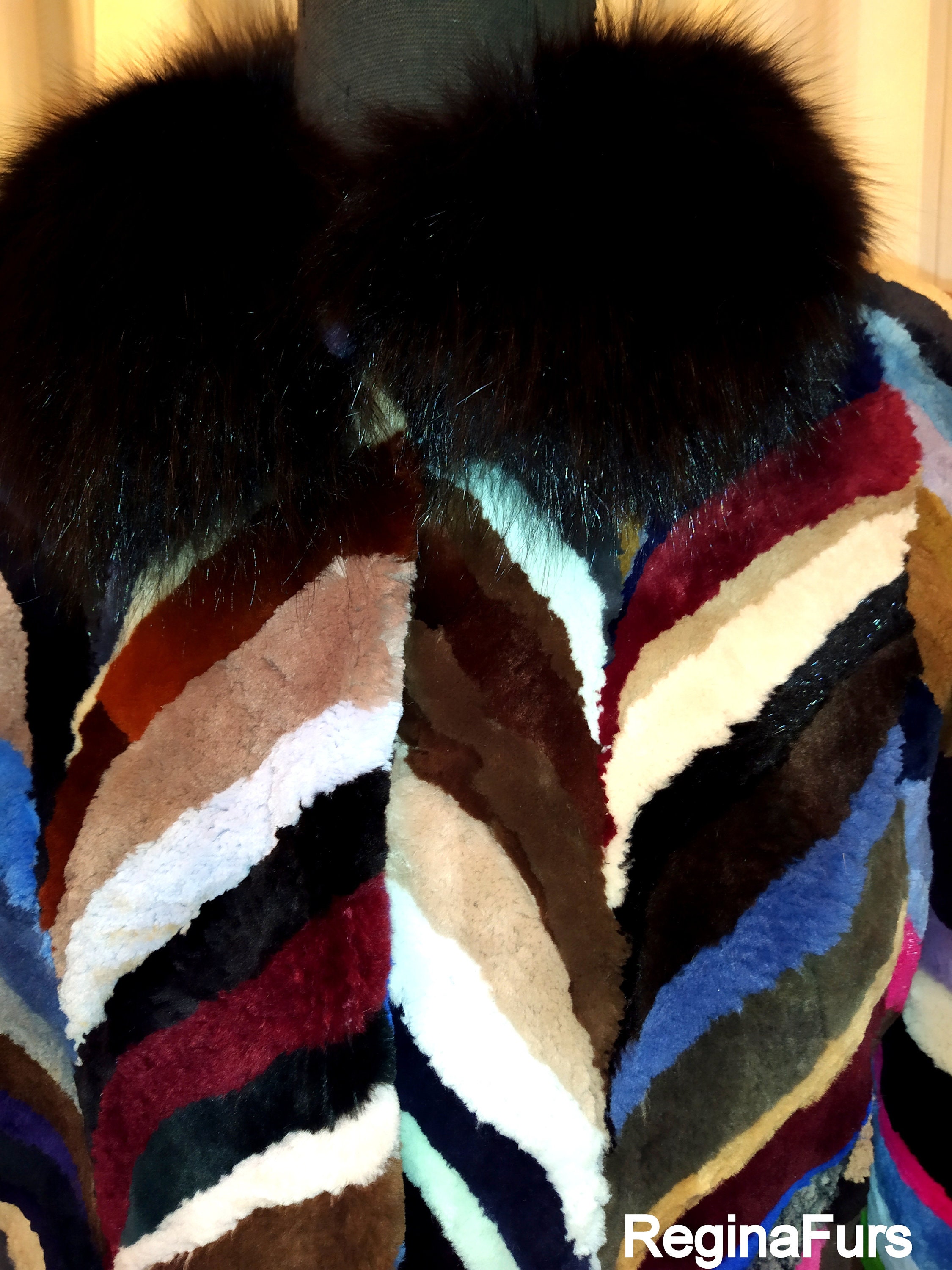 Fur Jacket/ Real Fur/canadian Beaver Fur With Fox Collar/ - Etsy