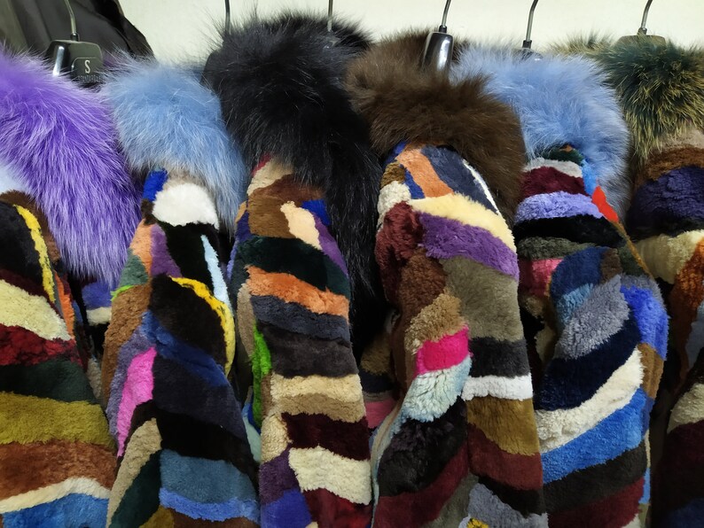 Fur Jacket/ Real fur/Canadian beaver fur with fox collar/ | Etsy