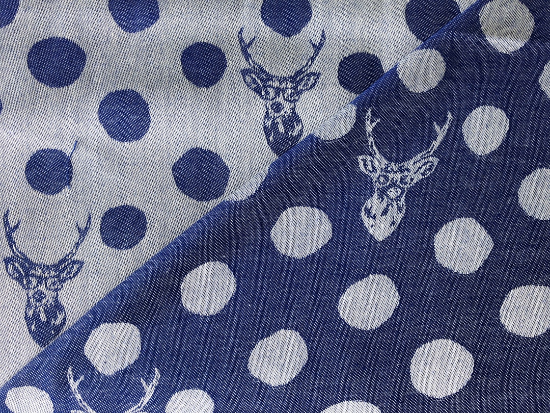 Buck - Buck Fabric - Kokka - Japanese Fabric - Jacquard - Reversible ...