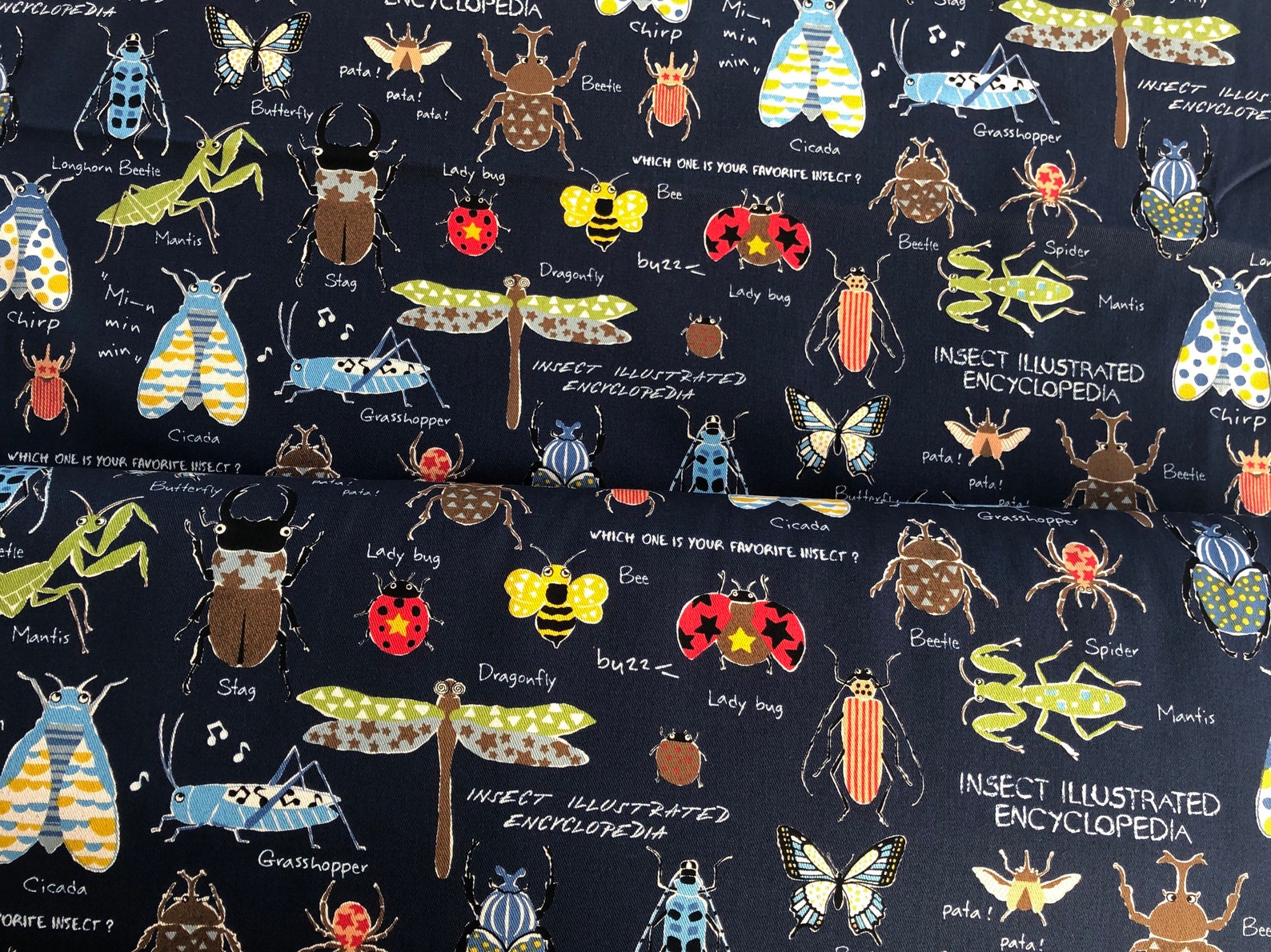 Insect Fabric Insects Bugs Beetle Kobayashi Japanese | Etsy