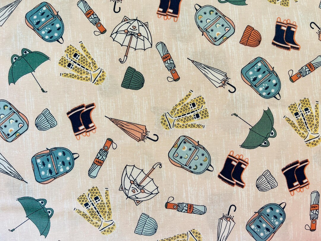 Splish Splash-rainy Day Outfit-the Bright Leaf Design-quilting Cotton ...