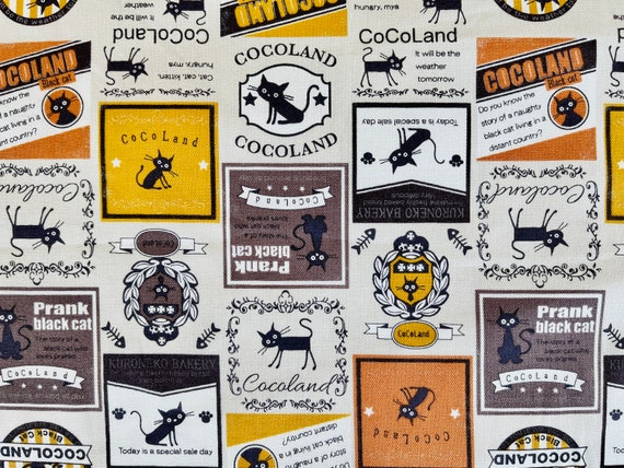 Cat Cat Canvas Cat Logo Westex Japanese Fabric | Etsy