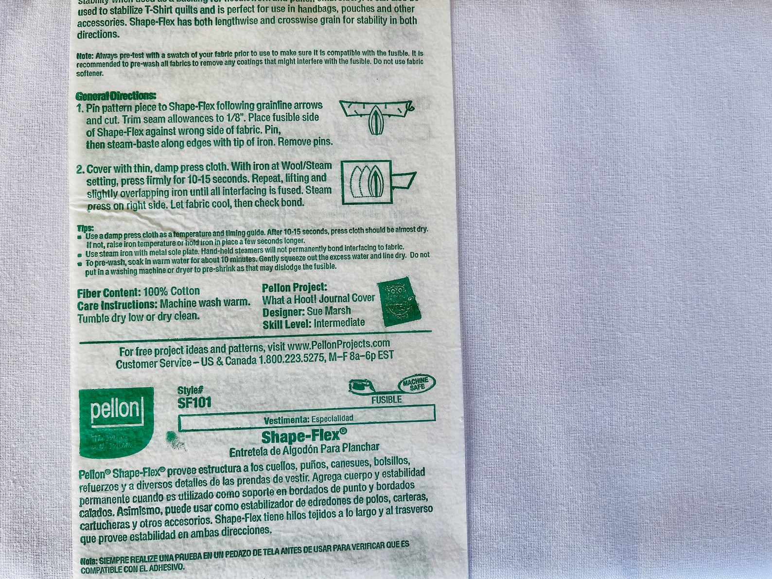 Pellon SF 101 Shape- Flex Woven Interfacing - Etsy