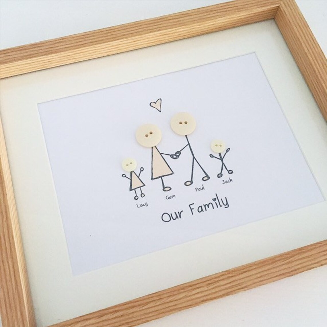 Button Family Frame Button Picture Frame Included - Etsy UK