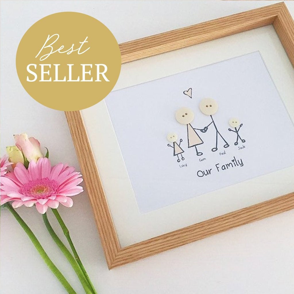 Button Family Frame Button Picture Frame Included - Etsy UK