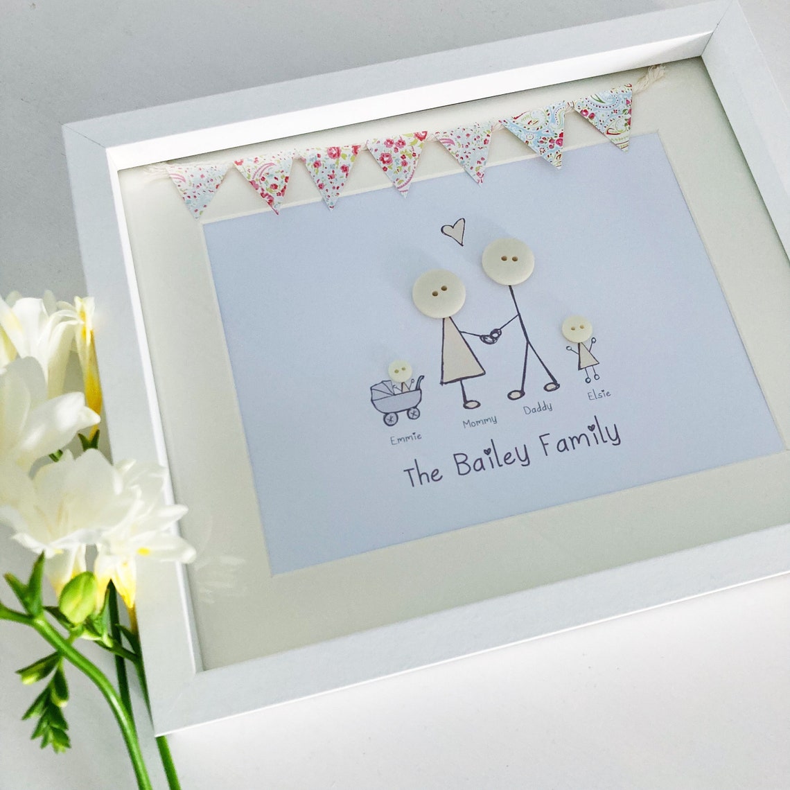 Button Family Frame Button Picture Frame Included - Etsy UK