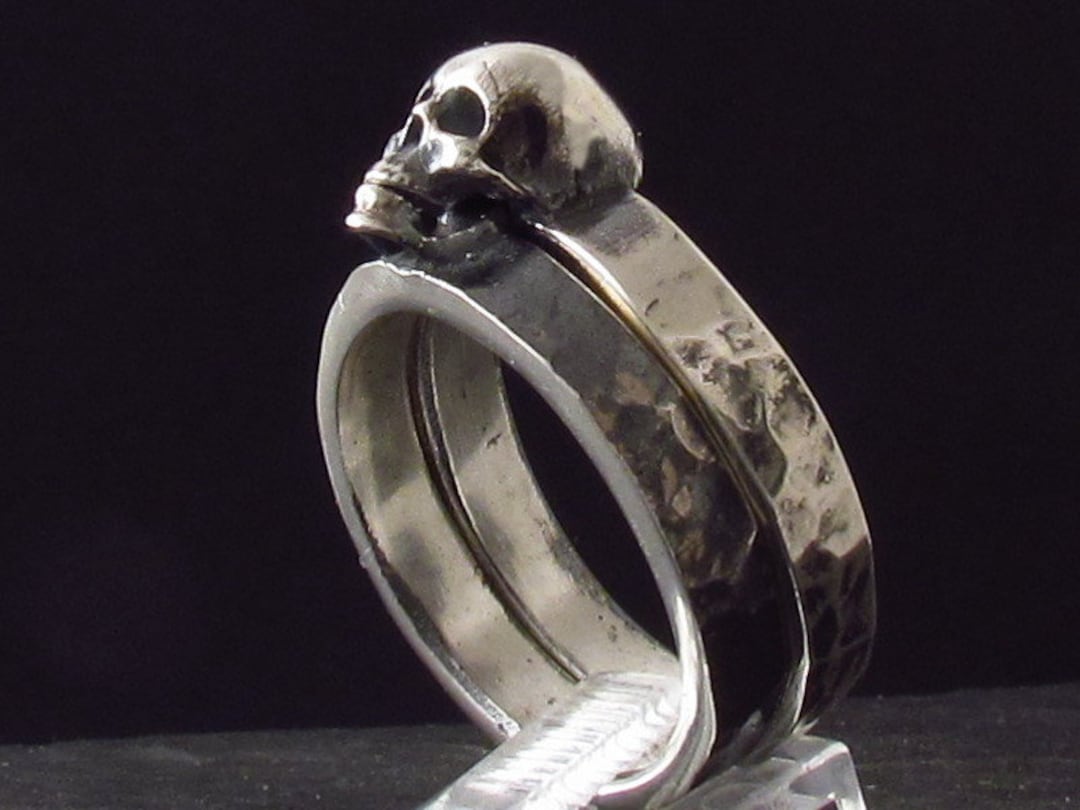SKULL DOUBLE RING - Etsy