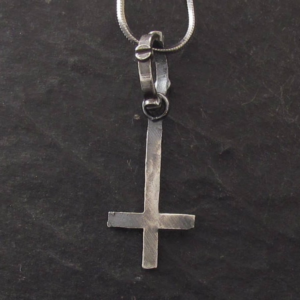 Upside Down Cross Necklace - Etsy