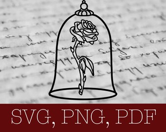Beauty and the Beast Rose Svg, Belle Rose Layered Svg, Rose Svg, Beauty ...