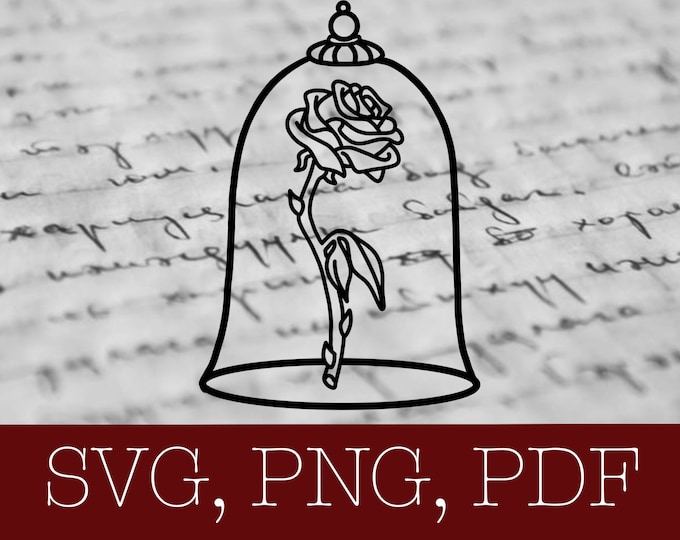Enchanted Rose SVG - Beauty and the Beast Cut File - Etsy