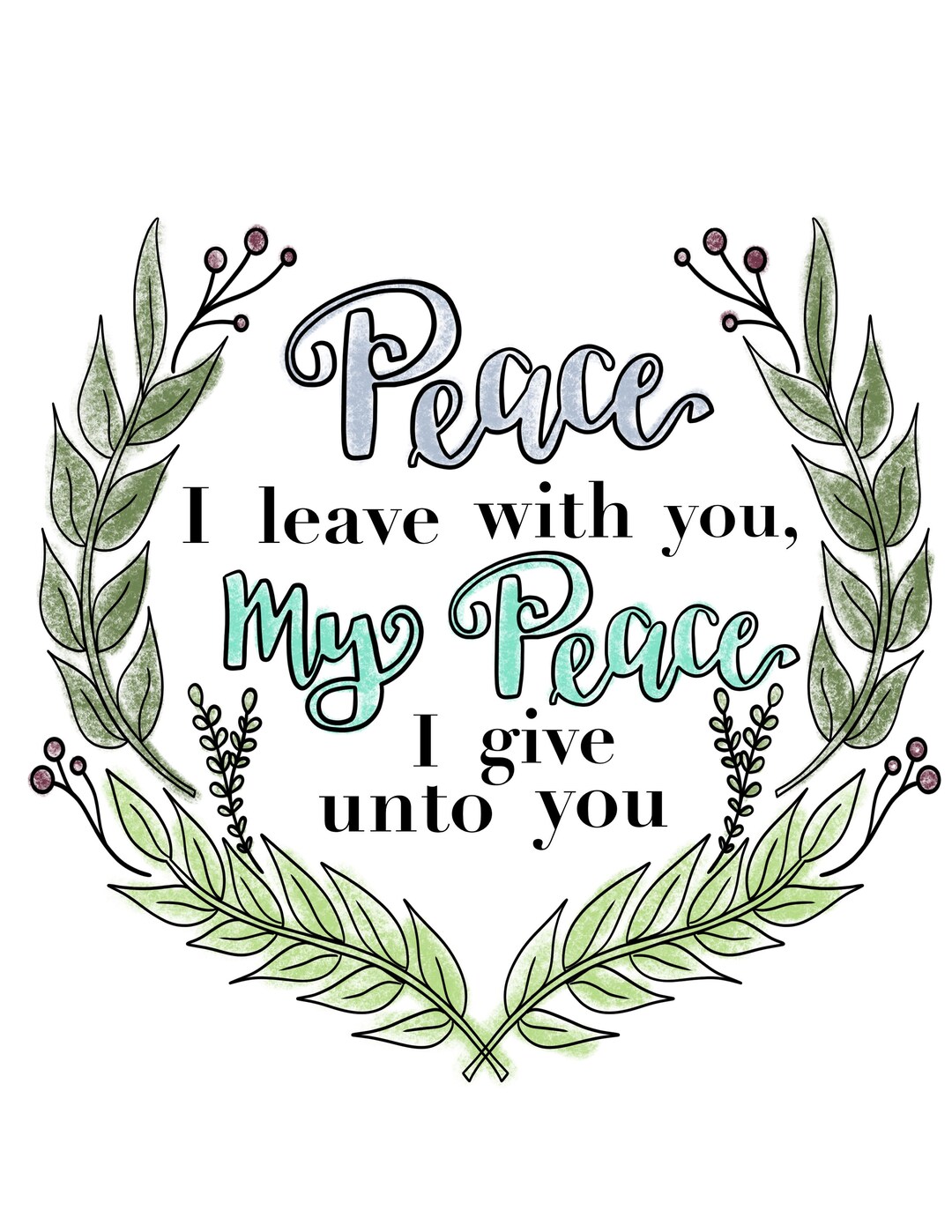 Peace Coloring Page - Bible Verse Coloring Page - Digital Download - Etsy