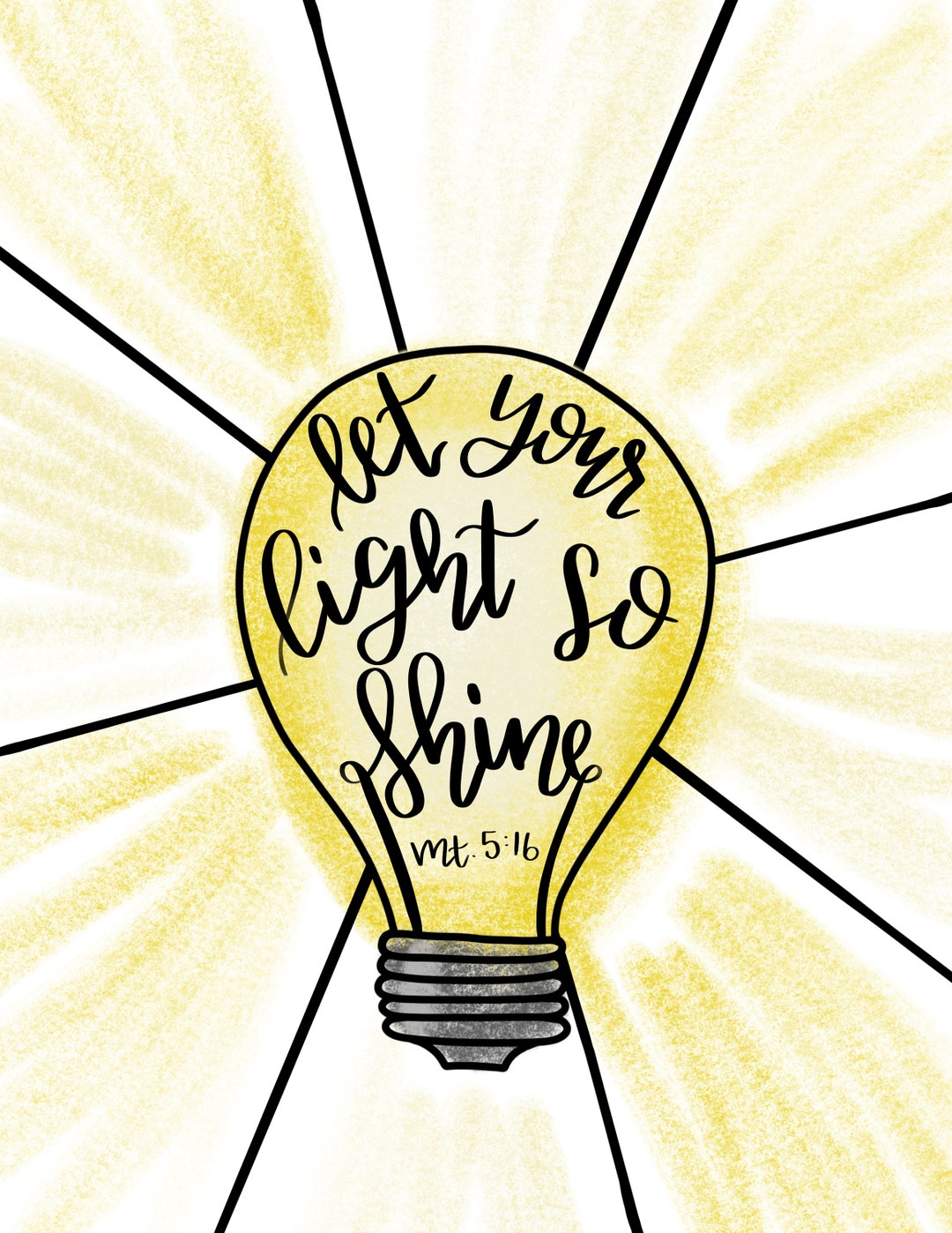 Let Your Light Shine Coloring Page - Bible Verse Coloring Page - Etsy