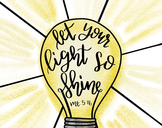 Let Your Light Shine Coloring Page - Bible Verse Coloring Page - Etsy