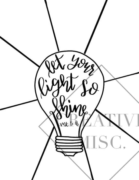 Let Your Light Shine Coloring Page