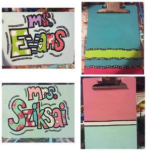 Hand Painted Customizable Clipboard - Painted Clipboard - Teacher ...