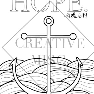 Digital Download Coloring Page - Hope Coloring Page - Christian ...