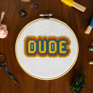 70s Retro Vintage Style Dude - Cross-stitch Pattern - INSTANT DOWNLOAD ...