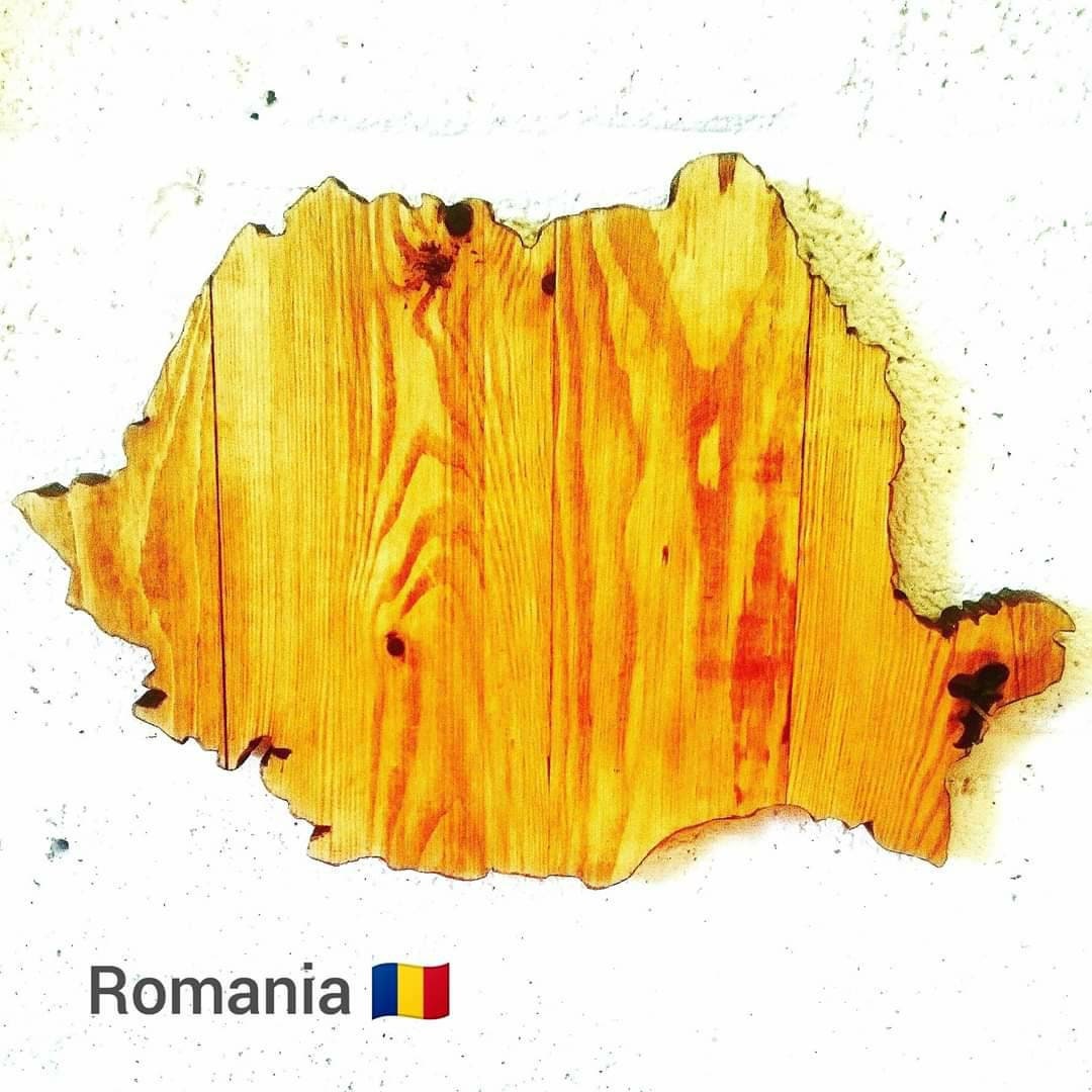 Map of Romania Wall Decor Romanian Decor Wall Plaque Wooden Map - Etsy