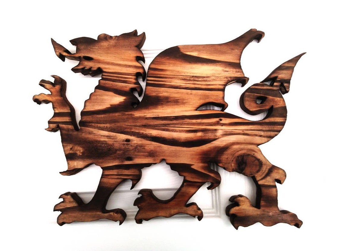 Welsh Dragon - Wall Decor- Wooden Dragon - Wall Plaque - Etsy UK