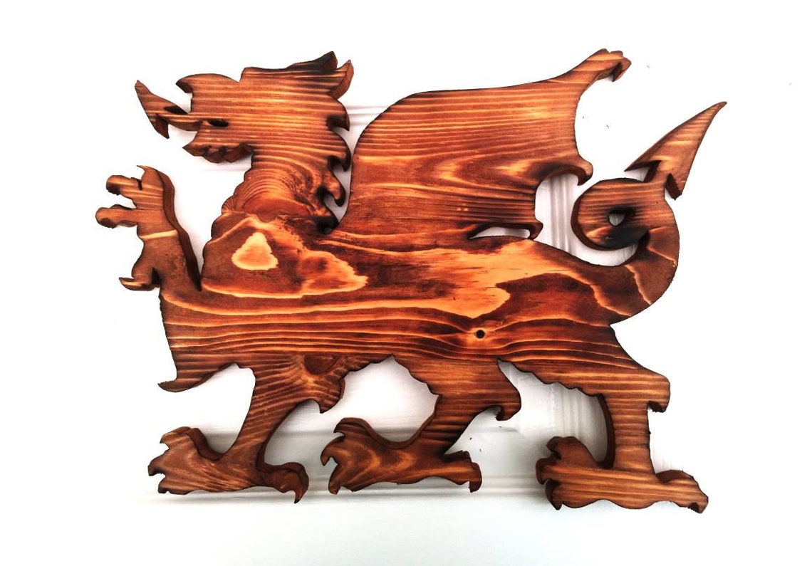 Welsh Dragon - Wall Decor- Wooden Dragon - Wall Plaque - Etsy UK