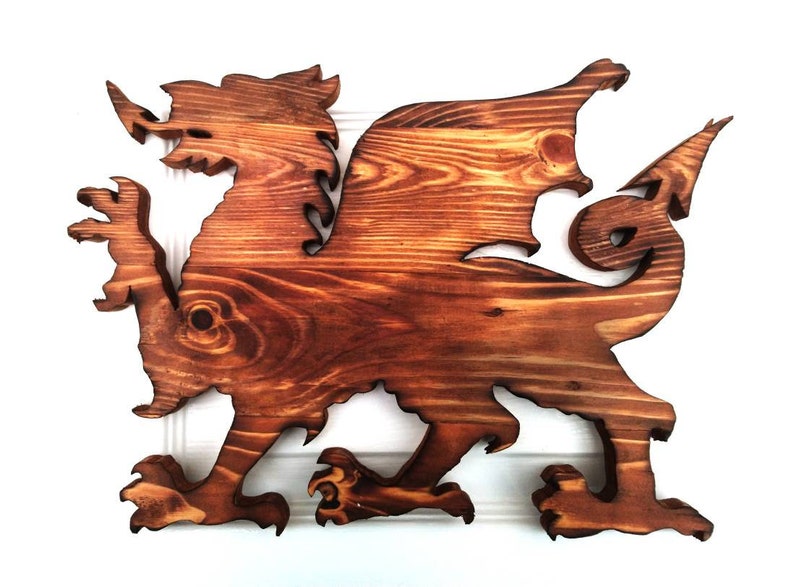 Welsh Dragon - Wall Decor- Wooden Dragon - Wall Plaque - Etsy UK