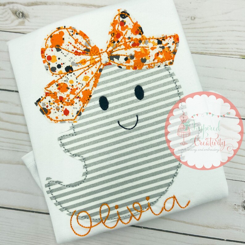 Ghost Halloween Shirt Ghost Applique Shirt Halloween | Etsy
