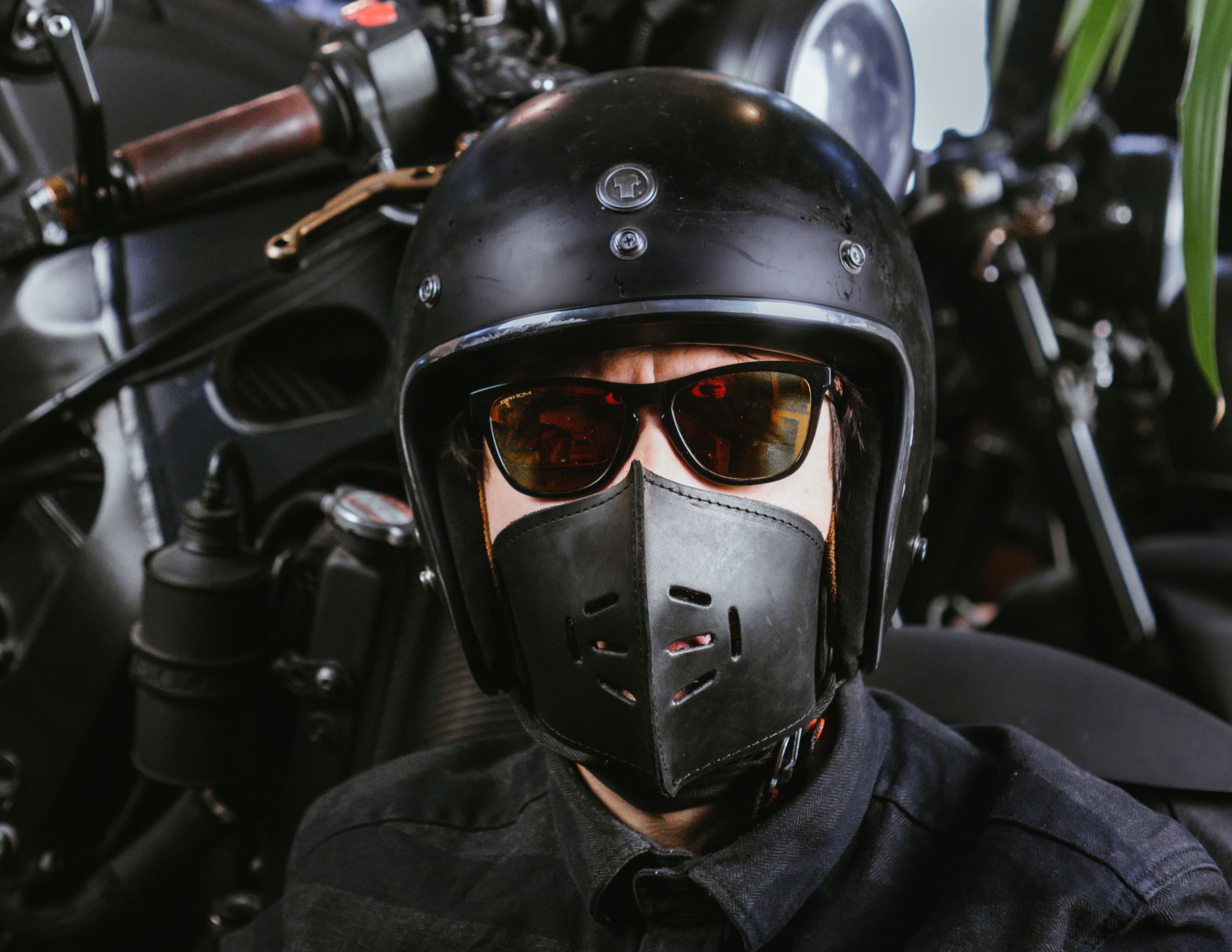 Motorcycle Gifts Motorcycle Leather Mask Helmet Leather - Etsy