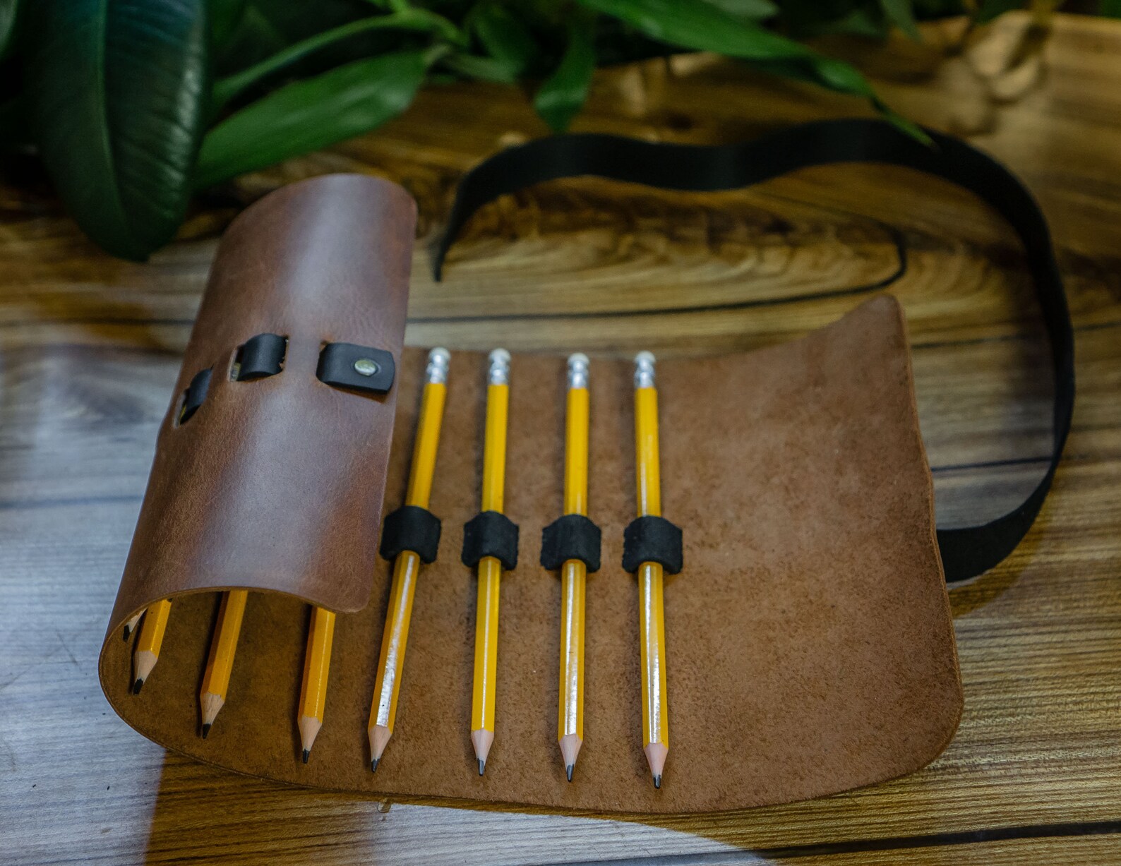 Pen Holder Leather, Pencil Roll Case, Pencil Roll Up, Leather Pencil ...