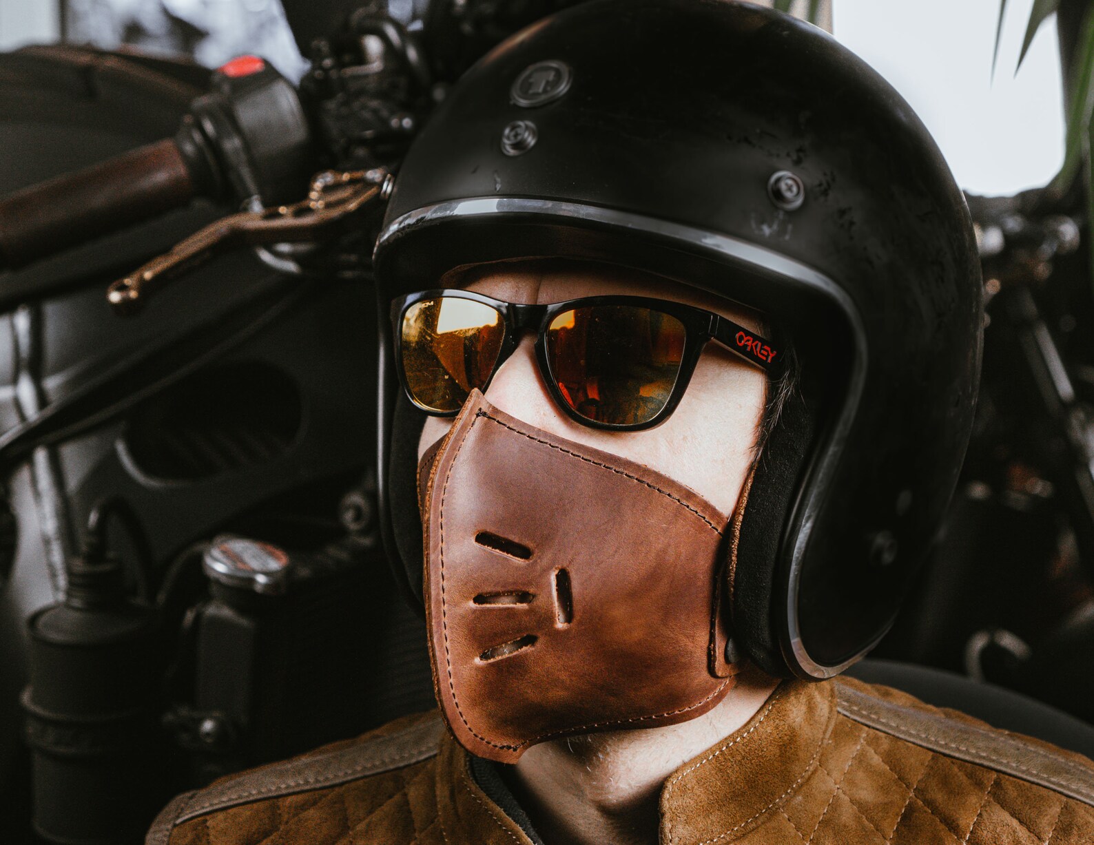 Motorcycle Gifts Motorcycle Leather Mask, Helmet Leather Mask, Cafe ...