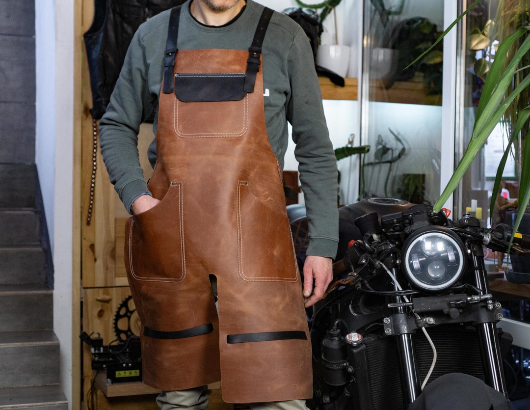Split Leg Leather Apron With Utility Tool Pockets for Butcher ...