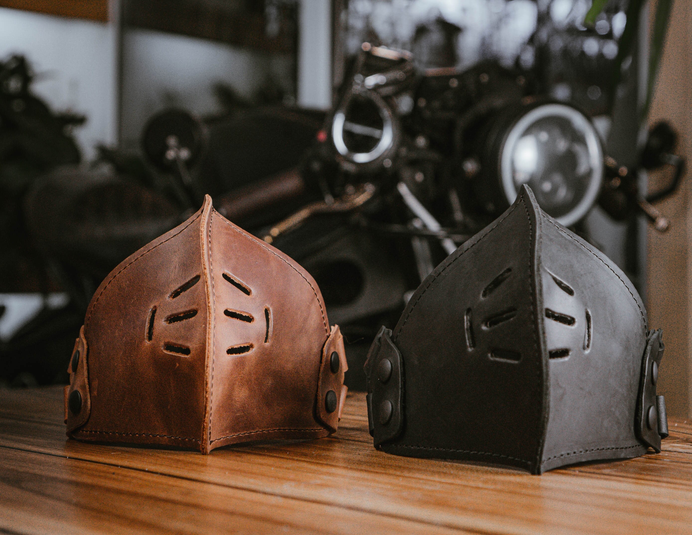 Motorcycle Gifts Motorcycle Leather Mask, Helmet Leather Mask, Cafe ...