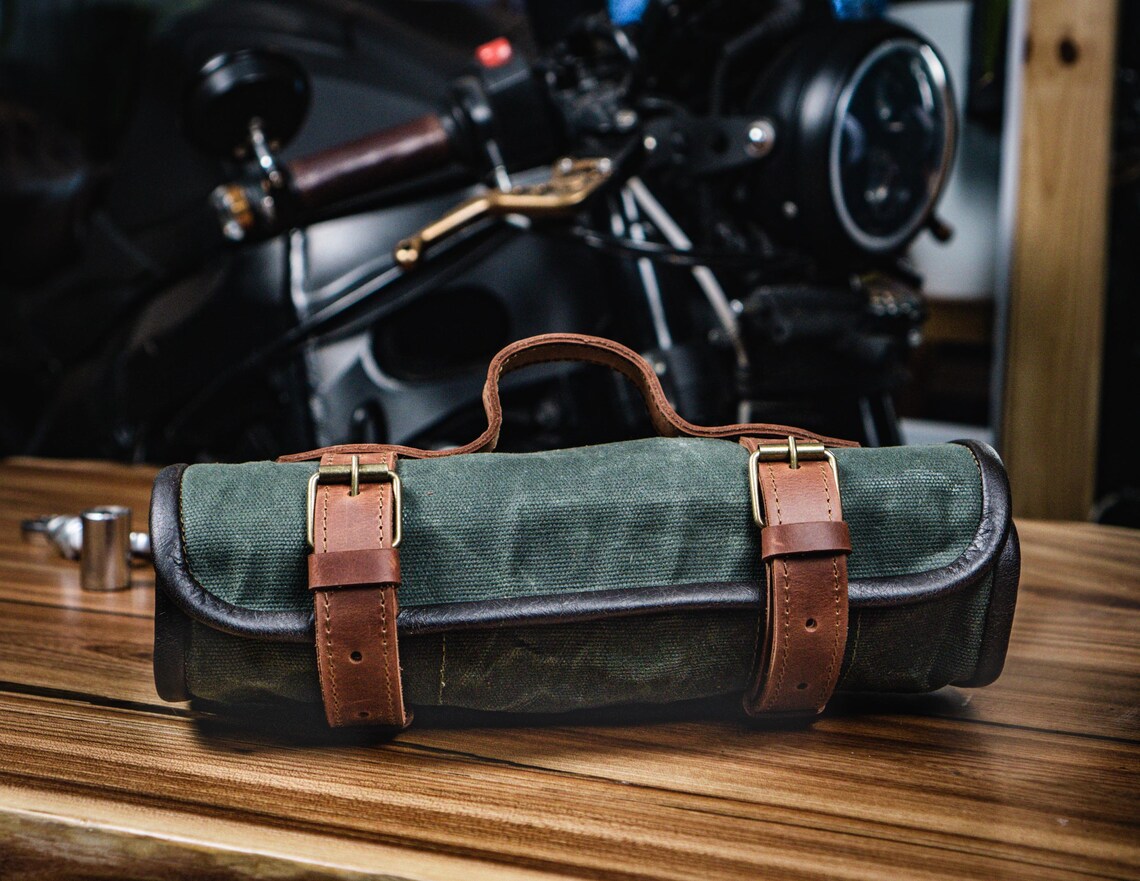 Tool Roll Motorcycle Tool Roll Canvas Leather Tool Bag - Etsy