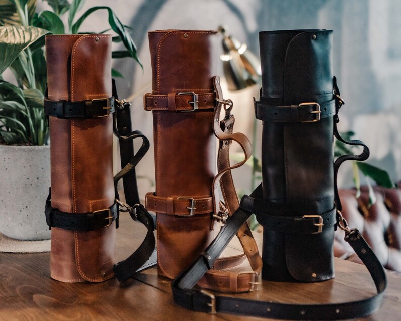 Leather Knife Roll,personalized Knife Bag,gift for Chef,leather Knife ...