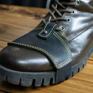 Motorcycle Leather Boot Protector - Left Boot Guard for Riders, Shifter ...