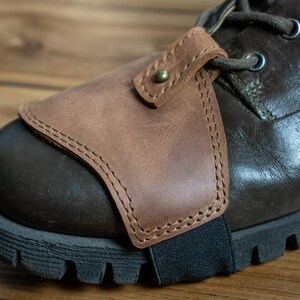 Motorcycle Leather Boot Protector - Left Boot Guard for Riders, Shifter ...