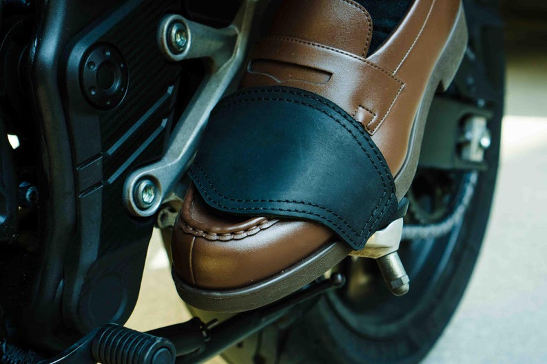 Leather Motorcycle Shifter Boot Protector, Full Grain Boot Cover ...