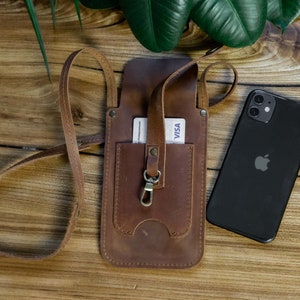 Leather Shoulder Phone Bag Case Leather Cross Body Phone Bag - Etsy