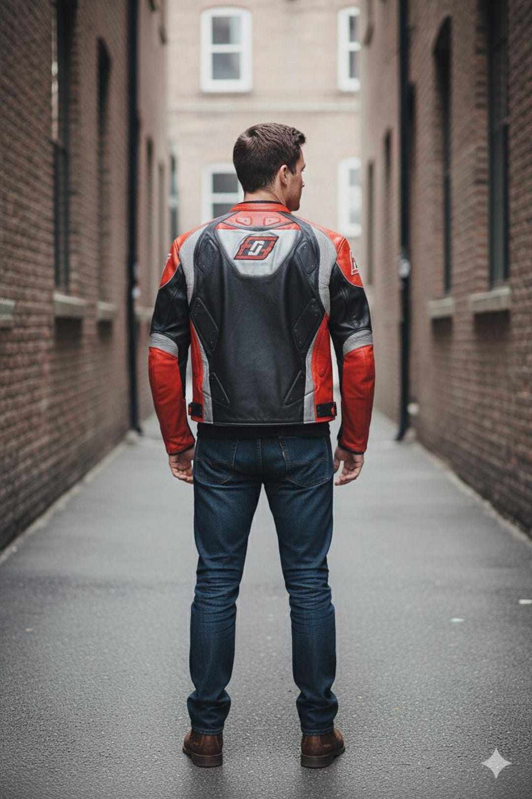 Men’s Motorcycle Leather Jacket | Sport Biker Jacket | Black & Red ...