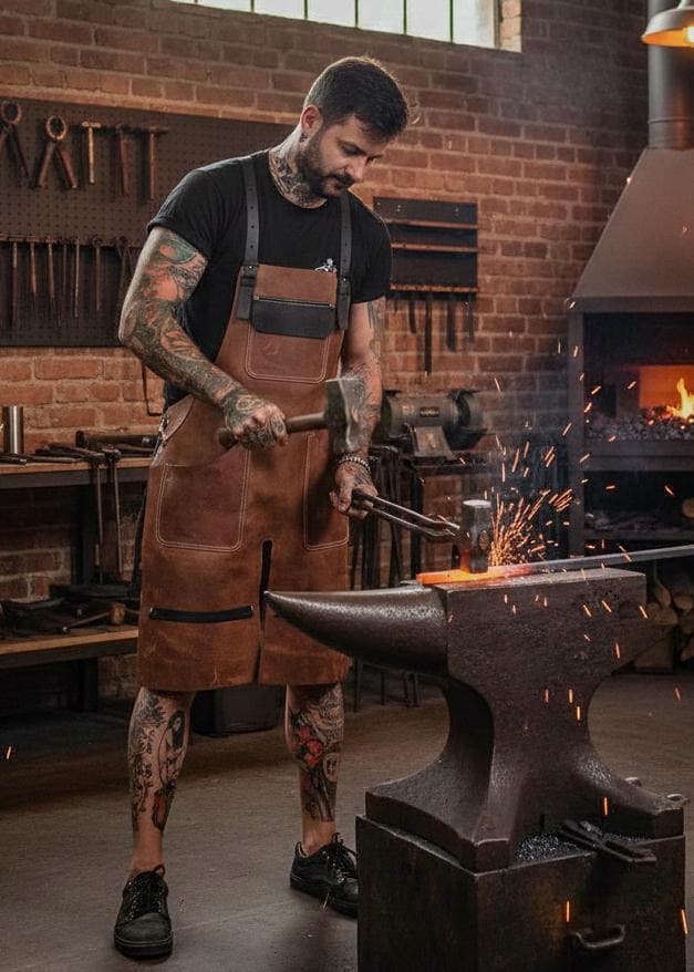 Leather Split Leg Apron, Full Grain Crazy Horse, Tattoo Artist Barber ...