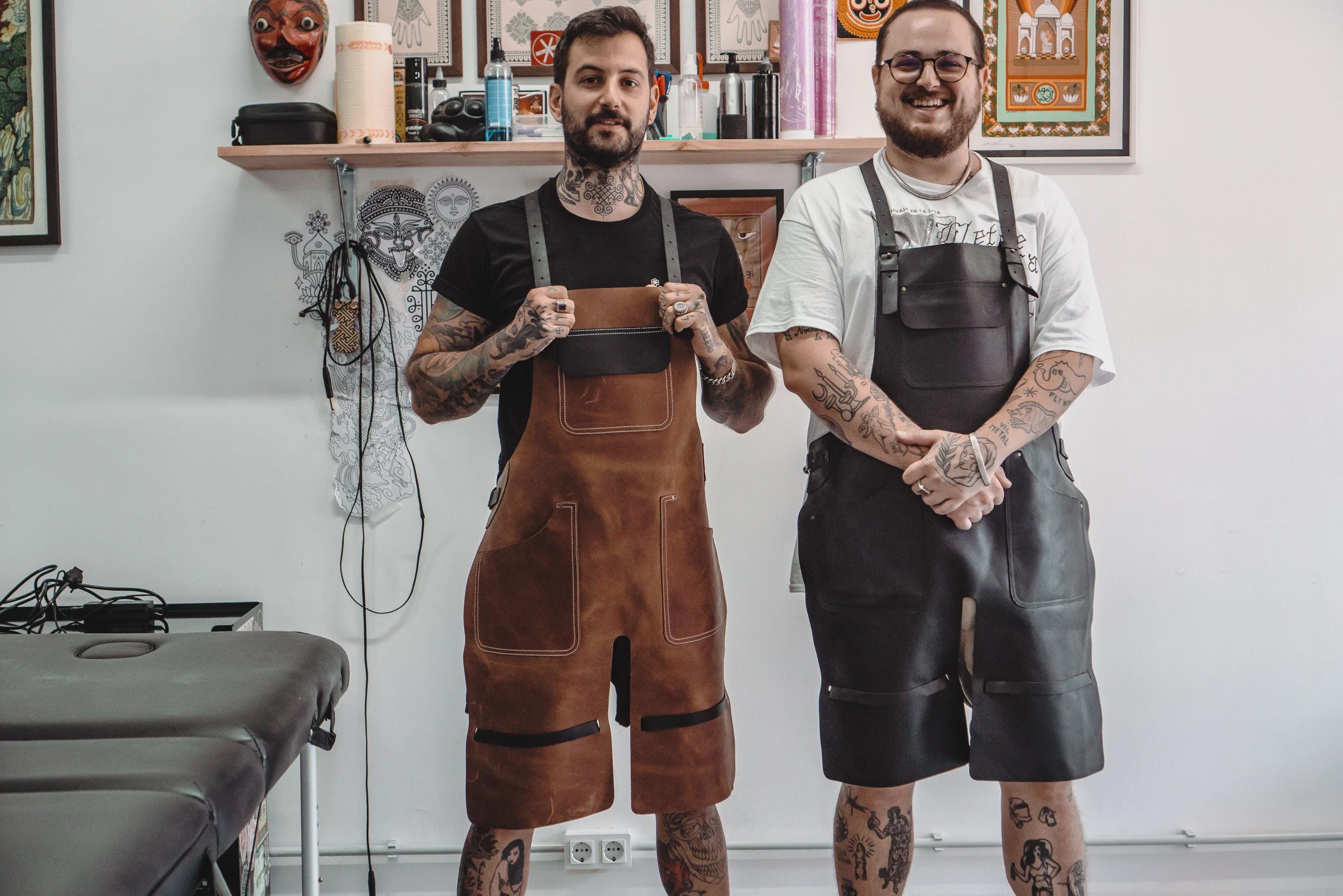 Leather Split Leg Apron, Full Grain Crazy Horse, Tattoo Artist Barber ...