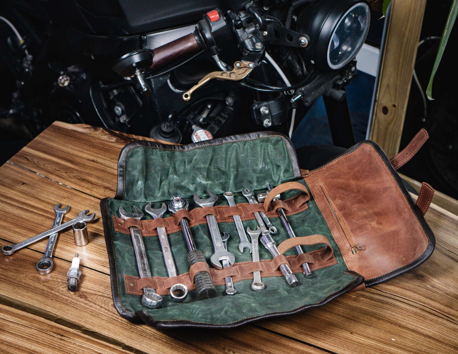 Canvas Tool Roll Leather Tool Roll Motorcycle Tool Roll - Etsy