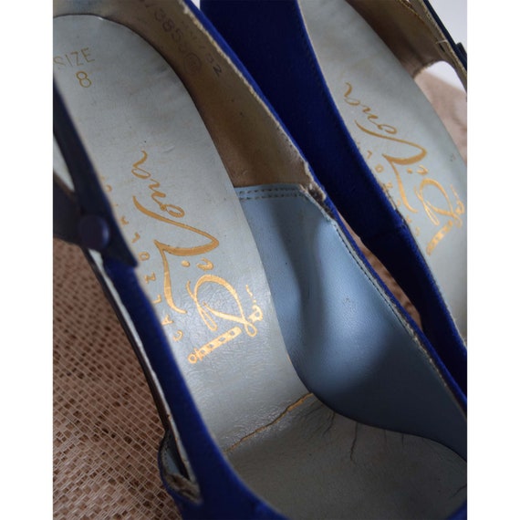 1960s Blue Stilettos-60s High Heels-Pumps-Leather-Sue… - Gem