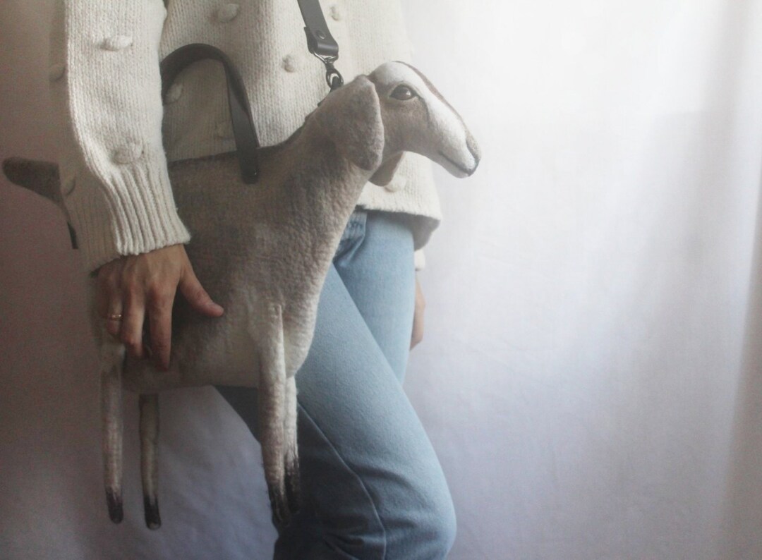 Felted Bag Goat Felted Goat Bag Animal Cross Body Bag Custom Bag Photo ...