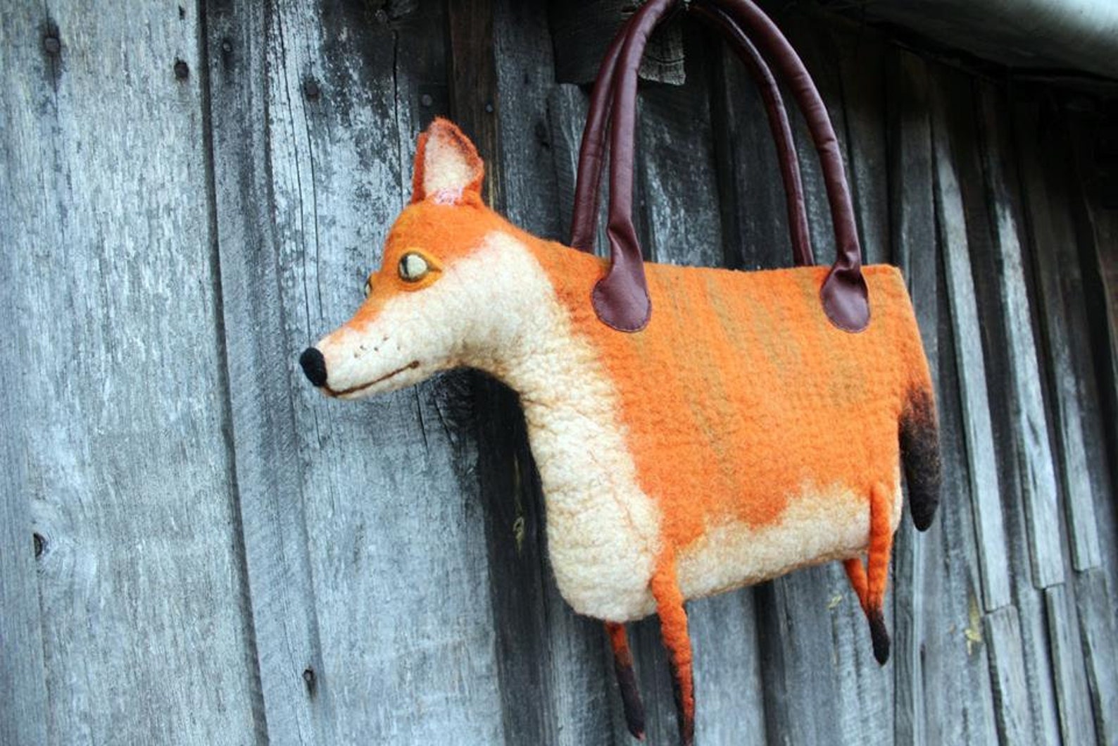 Felt Bag Fox Felted Fox Totebag Handbag Bagfox Feltedbag - Etsy