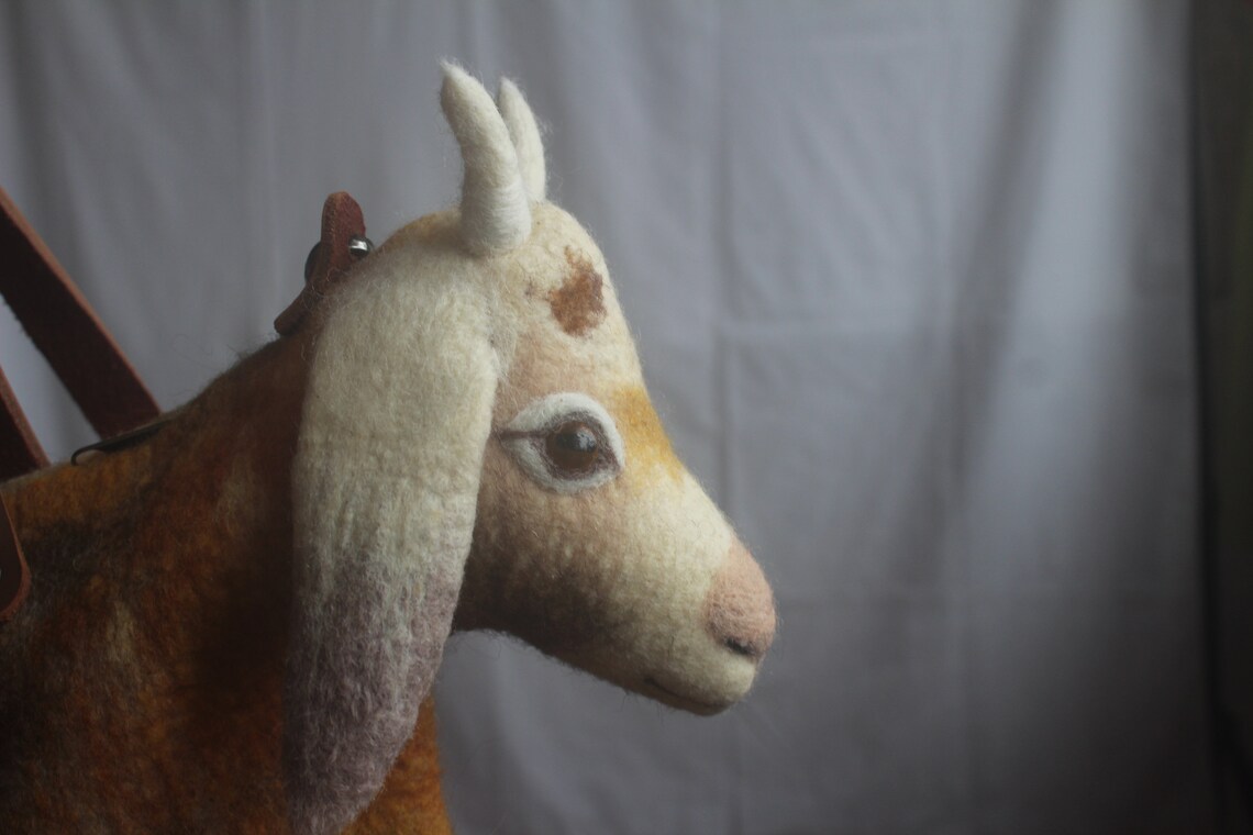 Felted Goat Bag Animal Cross Body Bag Custom Bag Photo Bag Gift for ...