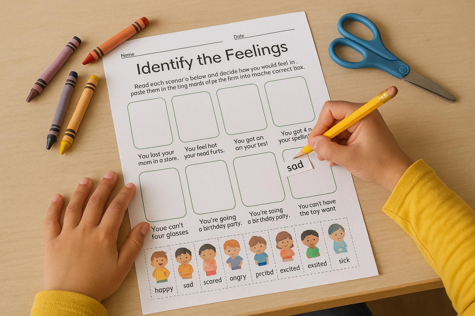 Identify the Feelings Worksheet | Kids Emotions Activity | Printable ...
